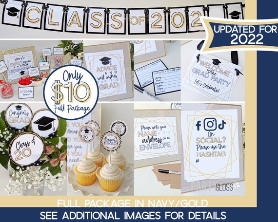 Graduation Printable Package Grad Party Decor Class of - Etsy