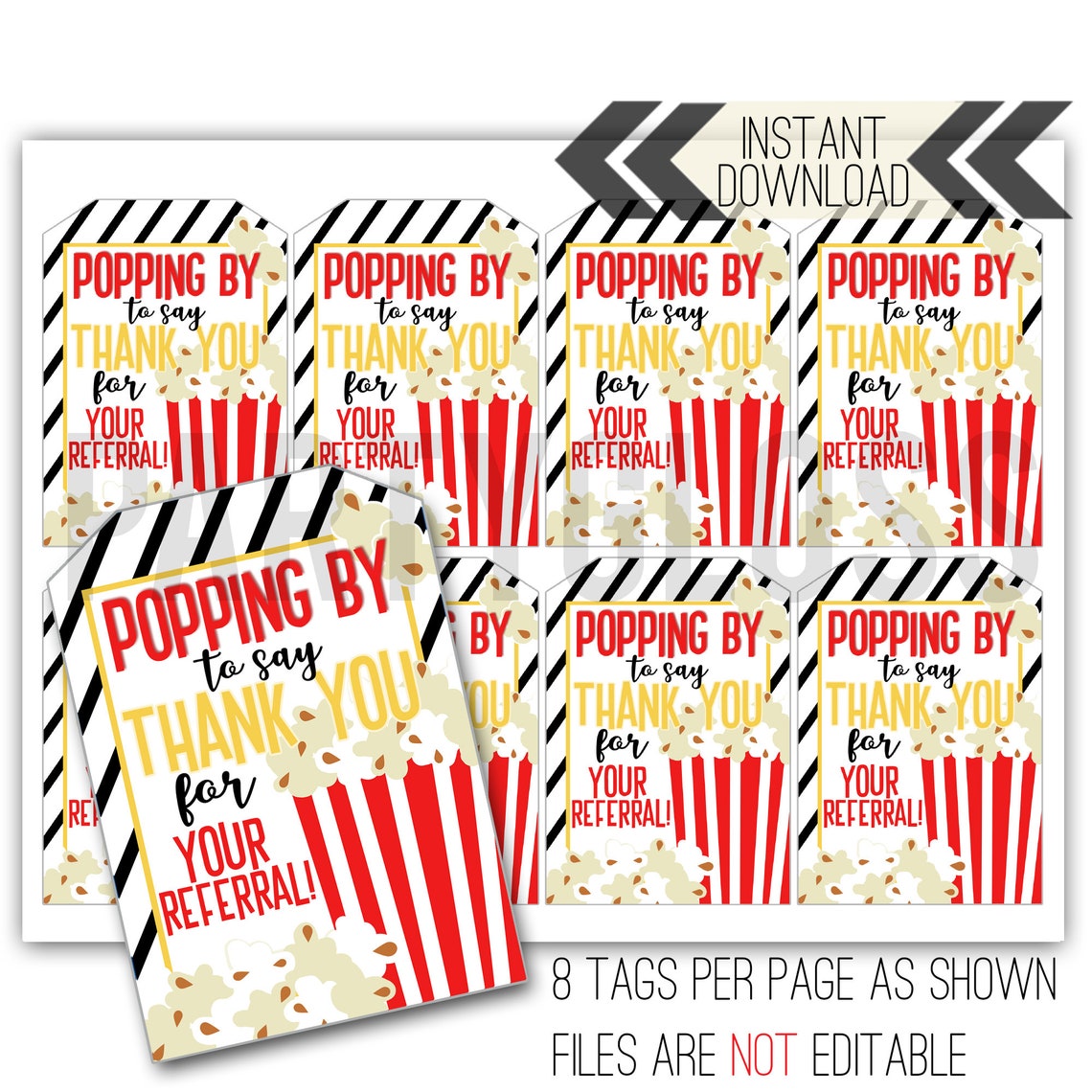 Popping by to Say Thank You for Your Referrals Printable Gift Tags ...