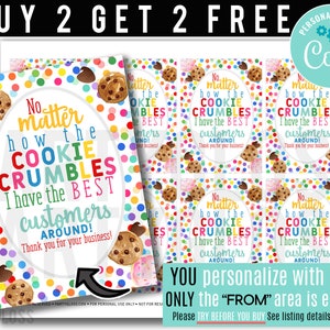 Editable Cookie Customer Appreciation Printable Tag | Cookie Tags | No ...