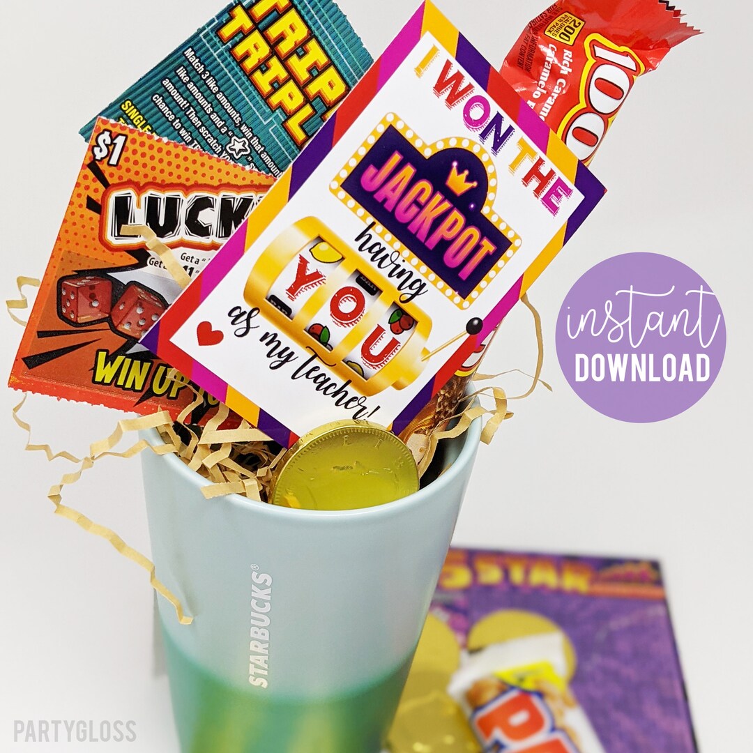 Jackpot Teacher Appreciation Lottery Ticket Gift Tags, Back to School ...