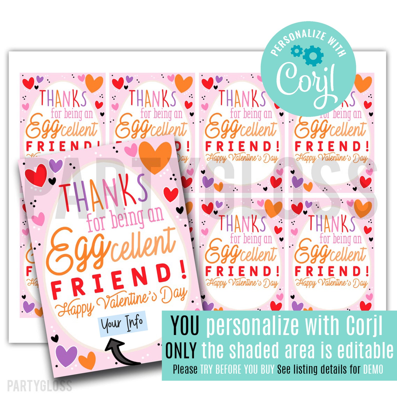 Editable Egg Valentine's Day Printable Tags Surprise Egg - Etsy