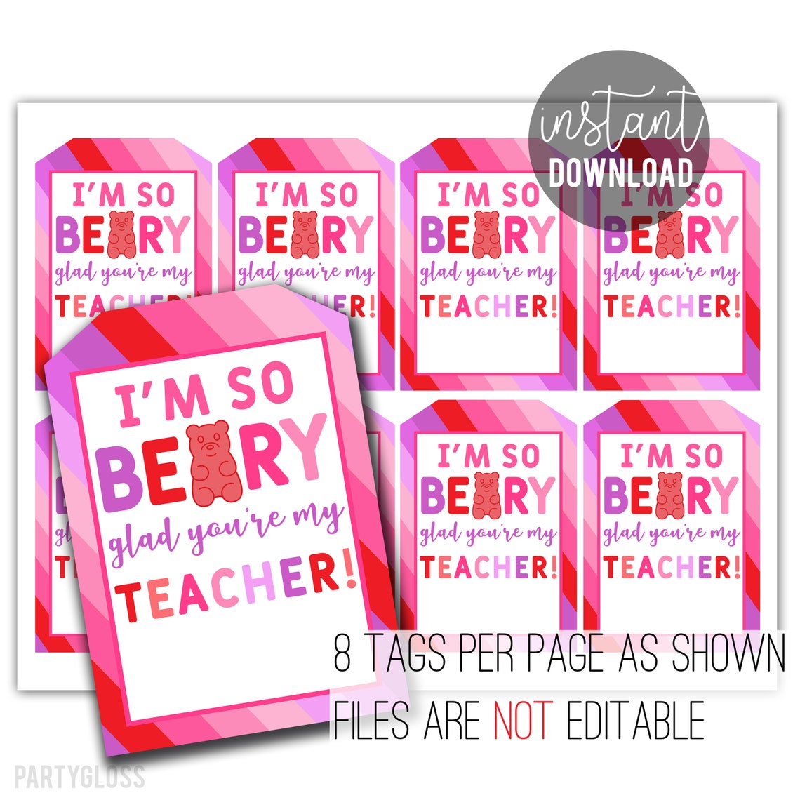 Teacher Appreciation Printable Gummy Bear Tags School Staff - Etsy