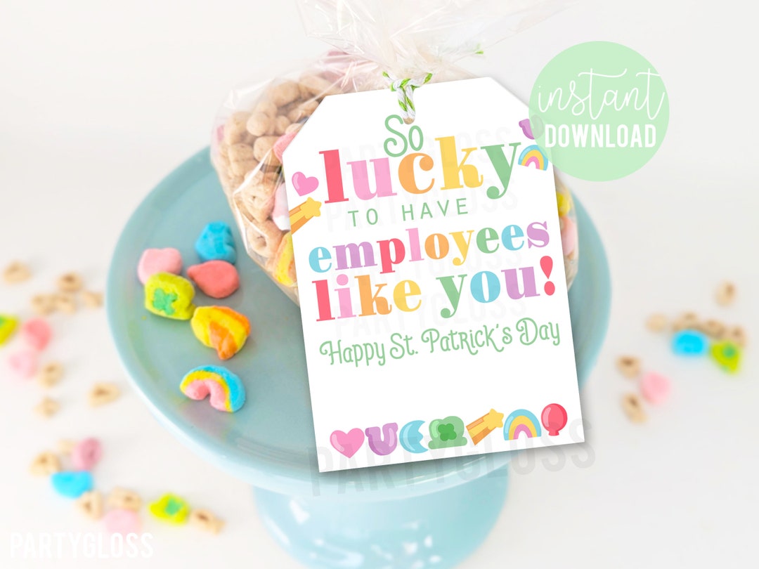 Employee Appreciation St. Patrick's Day Printable Tags Staff Gift ...