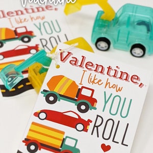 Valentine's Day Printable Tag Cars Trucks Valentine I Like How You Roll ...