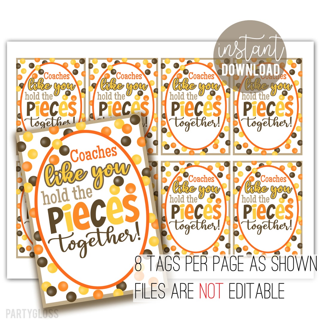 Coach Appreciation Printable Gift Tags, Coaches Like You Hold the ...