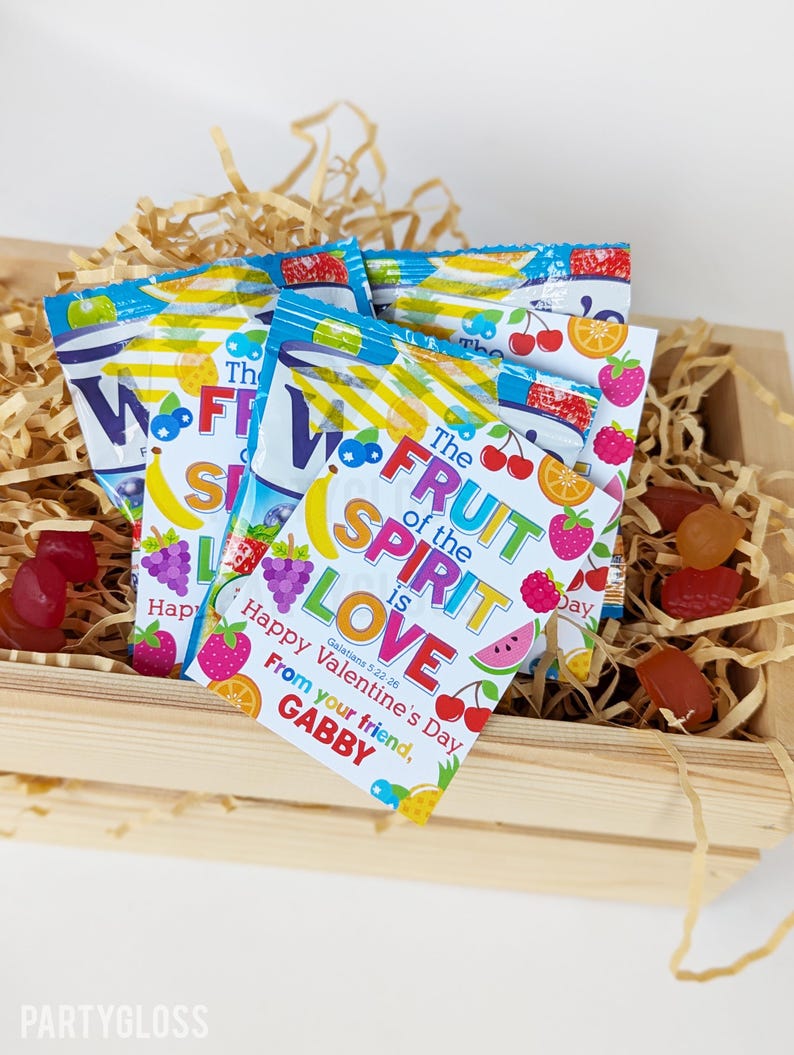Printed and Shipped Fruit Snack Valentine's Day Cards, Fruit of the ...