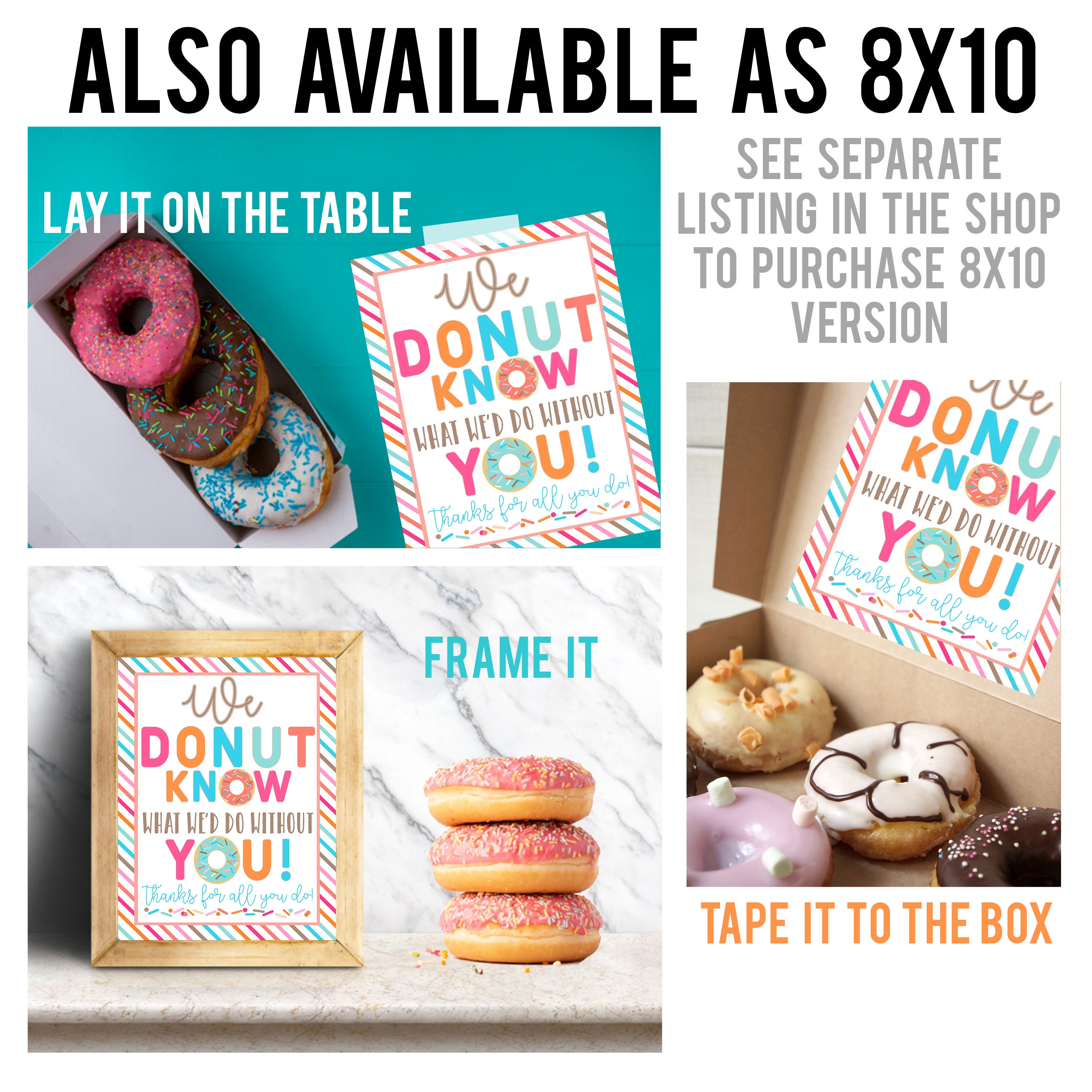 Donut Appreciation Printable Tags Donut Tags Doughnut Tags - Etsy