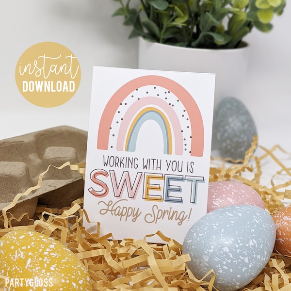 Easter Coworker Appreciation Printable Tags Happy Spring Tag Co Worker ...