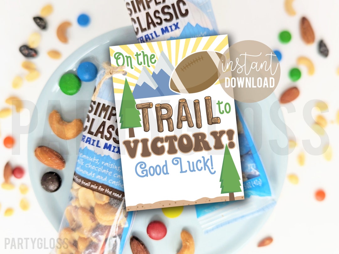 Football Trail Mix Printable Gift Tags, on the Trail to Victory Good ...