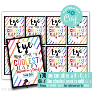 Editable Glasses Valentine's Day Printable Tag Sunglasses Valentine ...