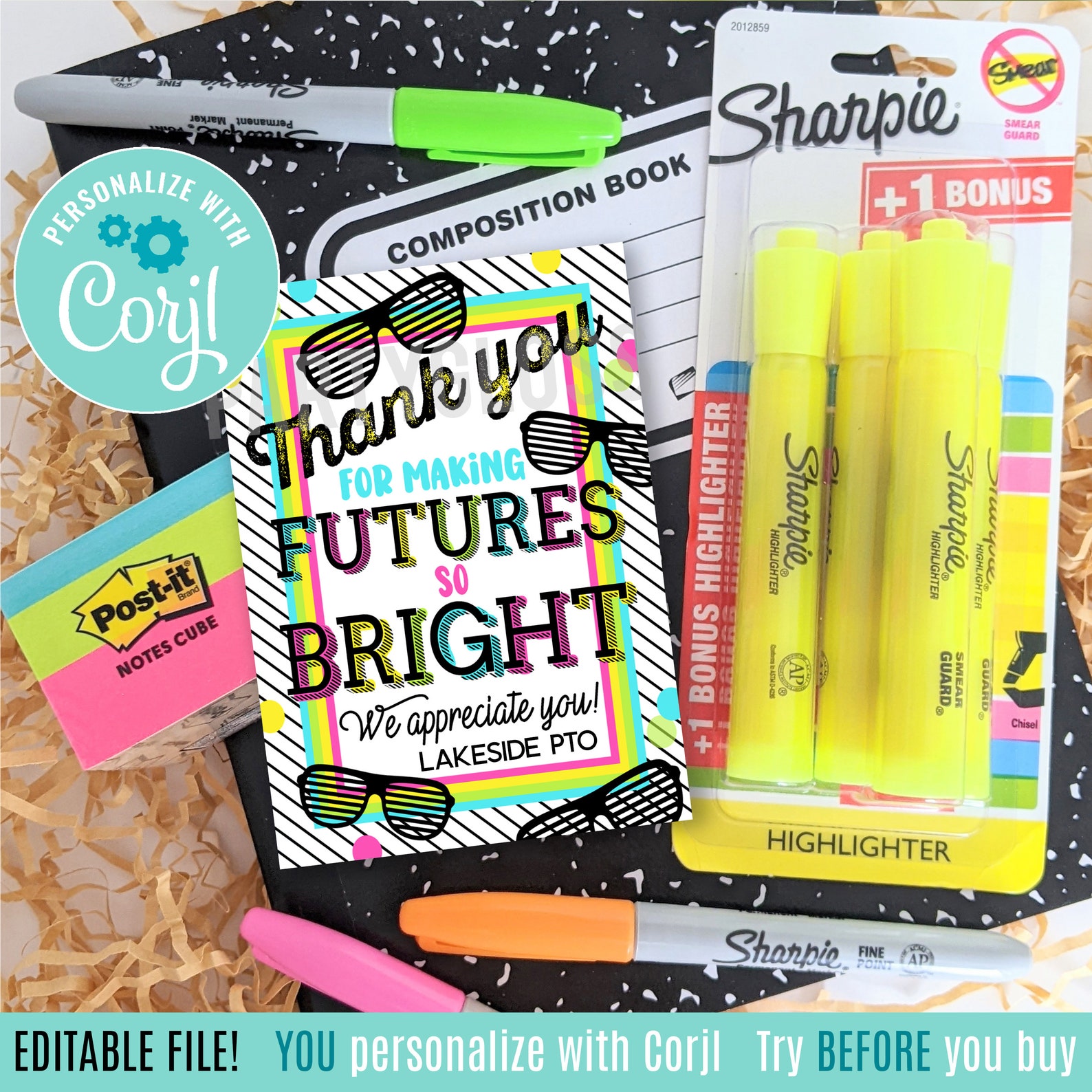 Editable Teacher Appreciation Printable Tags Markers - Etsy