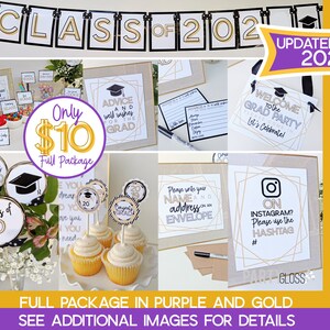 Graduation Printable Package Purple and Gold Grad Party - Etsy