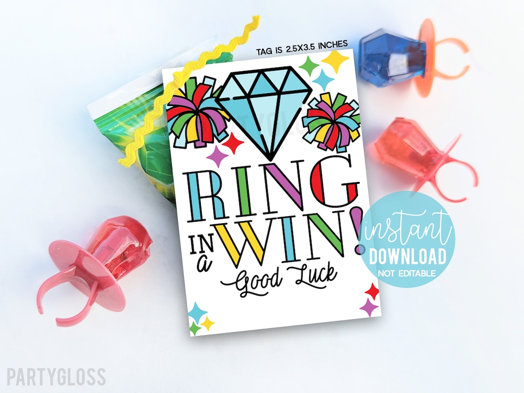 Cheer Ring in A Win Printable Gift Tags, Good Luck Big Game Day Meet ...