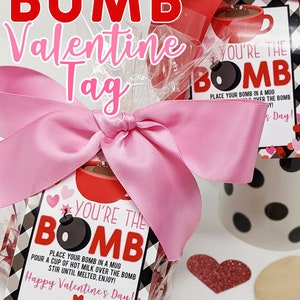 Hot Chocolate Bomb Valentine's Day Printable Tag Cocoa Valentine Class ...
