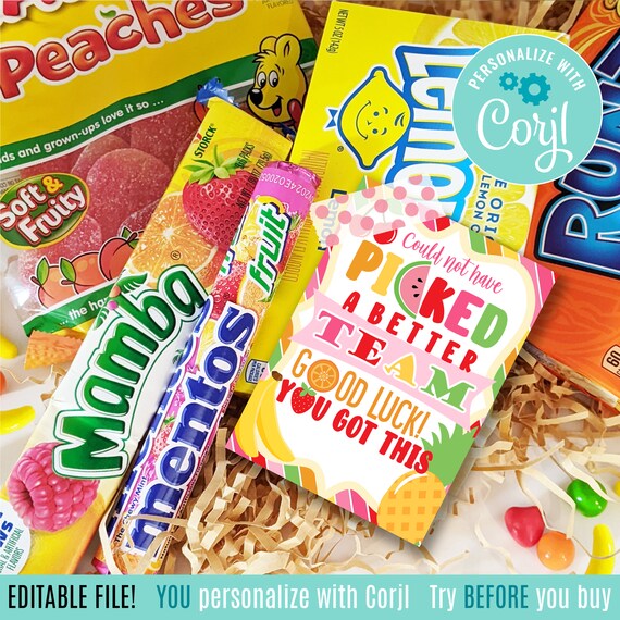 Editable Team Appreciation Printable Tag Good Luck Team | Etsy