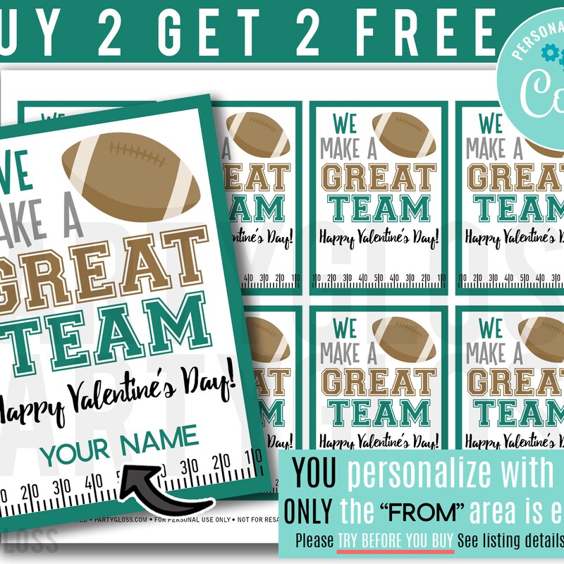 Football Valentine - Etsy
