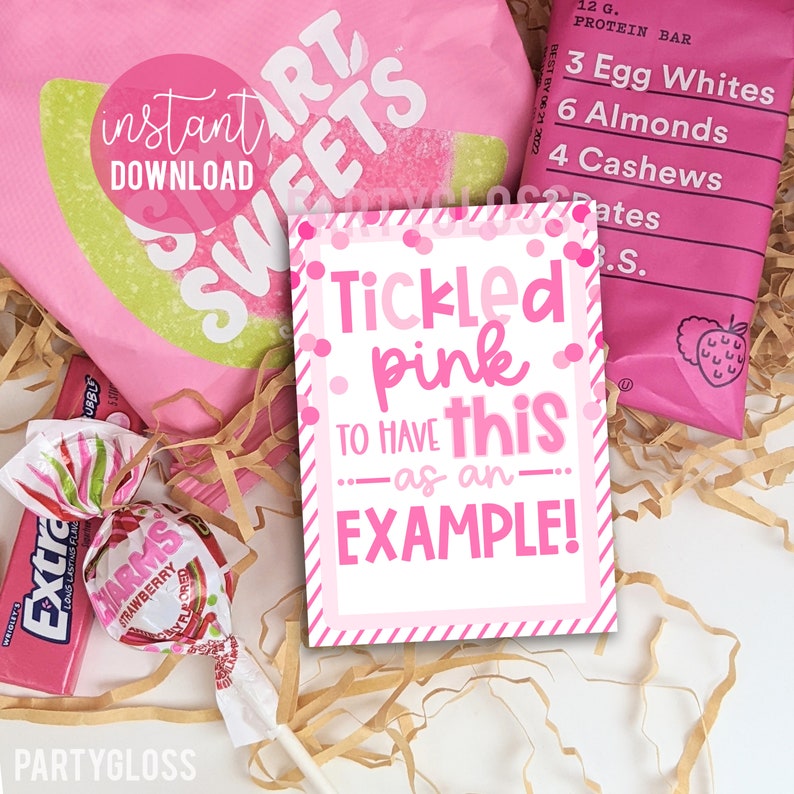 Teachers and Staff Appreciation Printable Tag Tickled Pink - Etsy