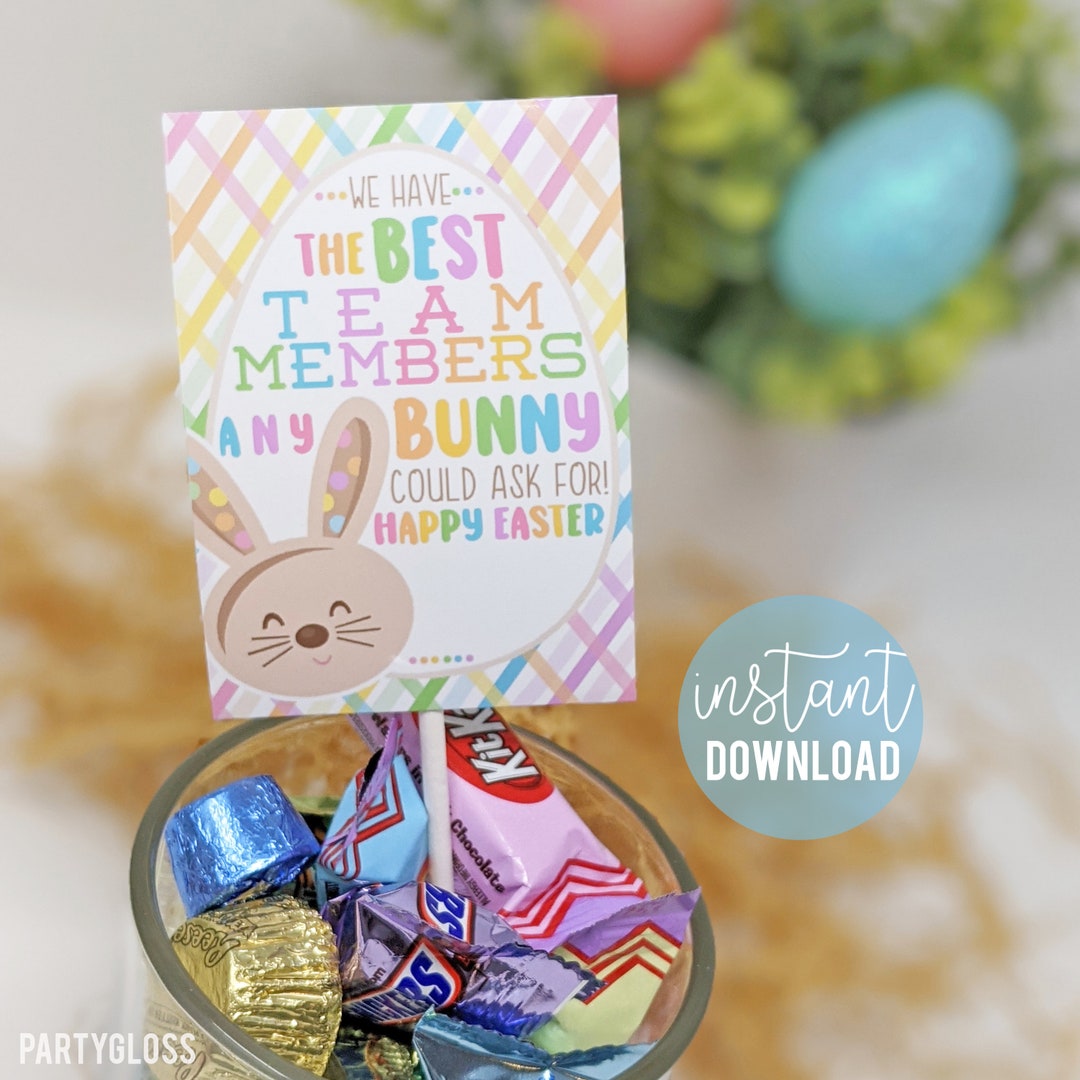 Team Member Appreciation Printable Tags Happy Easter Staff Office ...