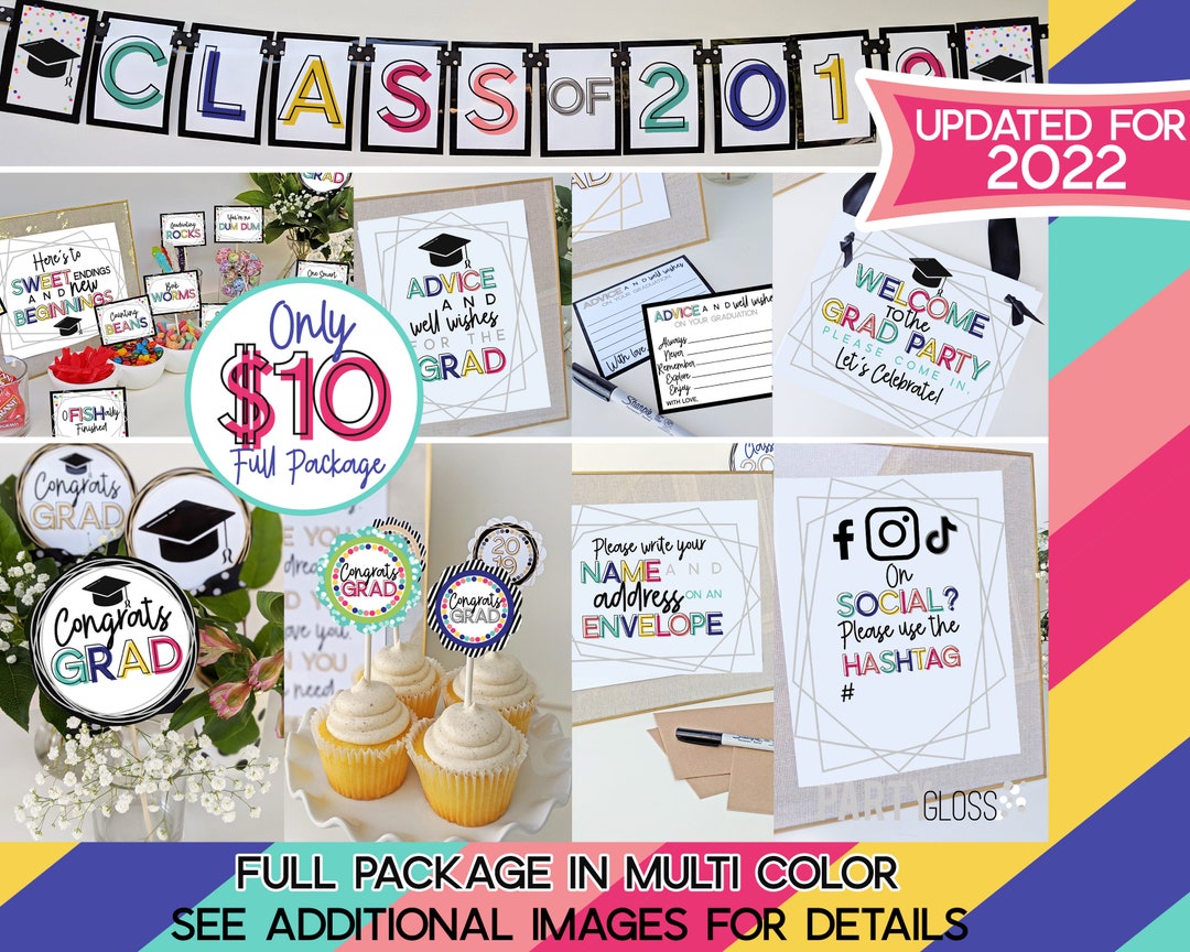 Graduation Printable Package Grad Yay Party Class of 2022 - Etsy