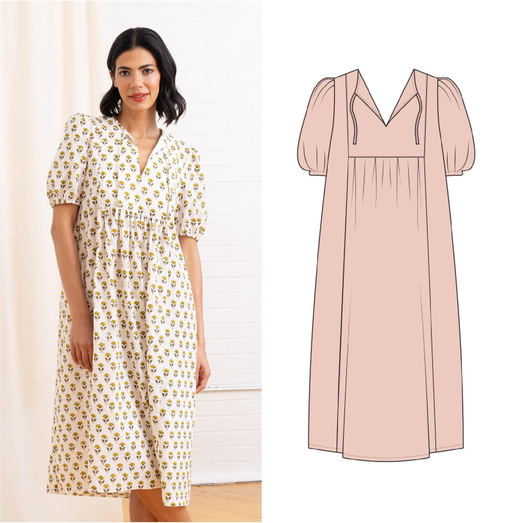 Baker Smock Dress PDF Sewing Pattern - Etsy Canada