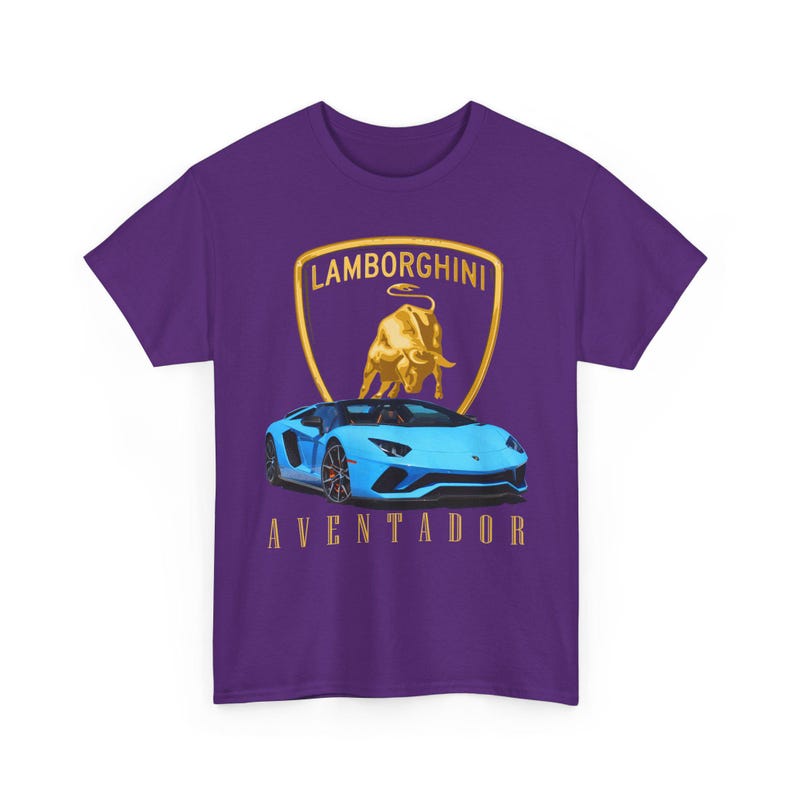 Blue Supercar Lamborghini Aventador Logo Tee | Sports Car Graphic T ...