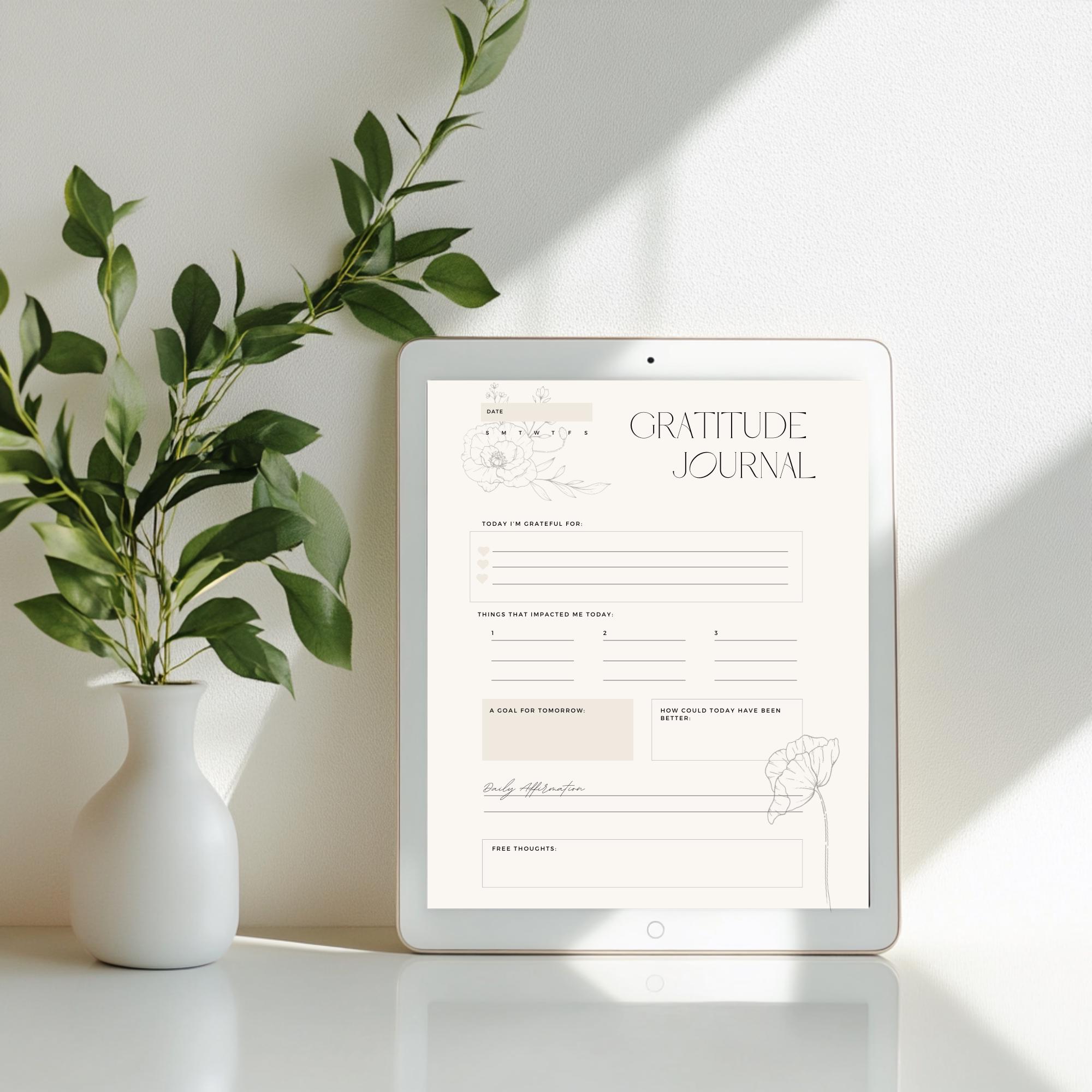 Digital Gratitude Journal - Daily Gratitude Journal - Daily Reflection ...
