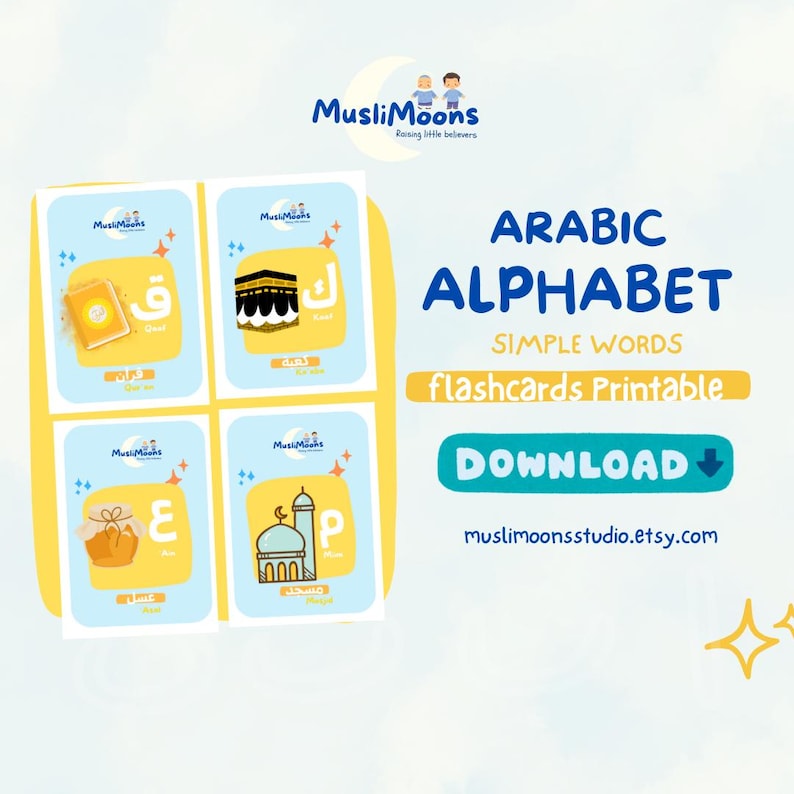 Arabic Alphabet Flashcards for Kids | Learn Arabic Letters - Etsy