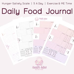 Daily Food Journal - Printable & Fillable Digital Food Log for Healthy ...