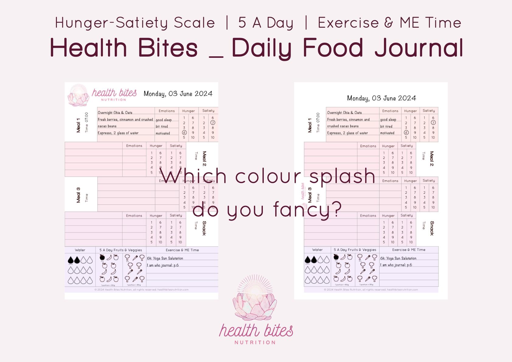 Daily Food Journal - Printable & Fillable Digital Food Log for Healthy ...