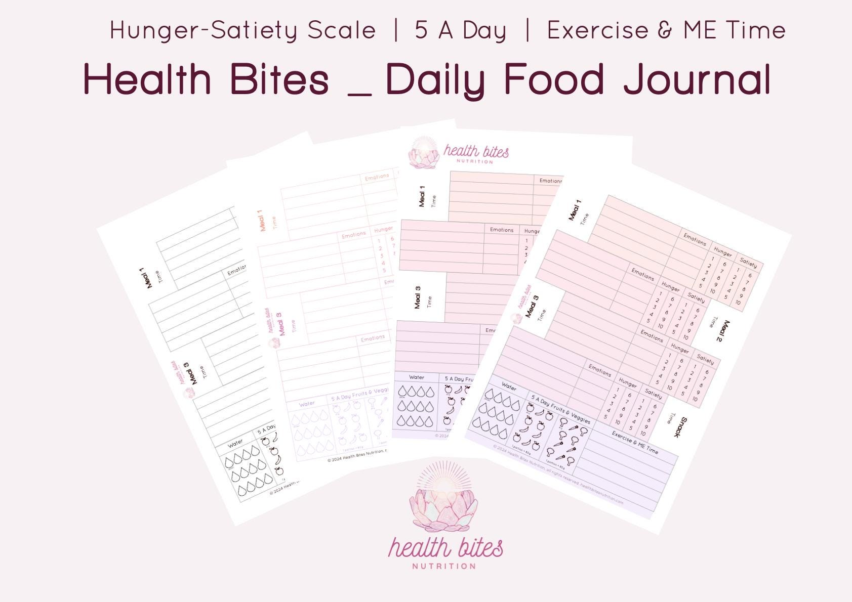 Daily Food Journal - Printable & Fillable Digital Food Log for Healthy ...