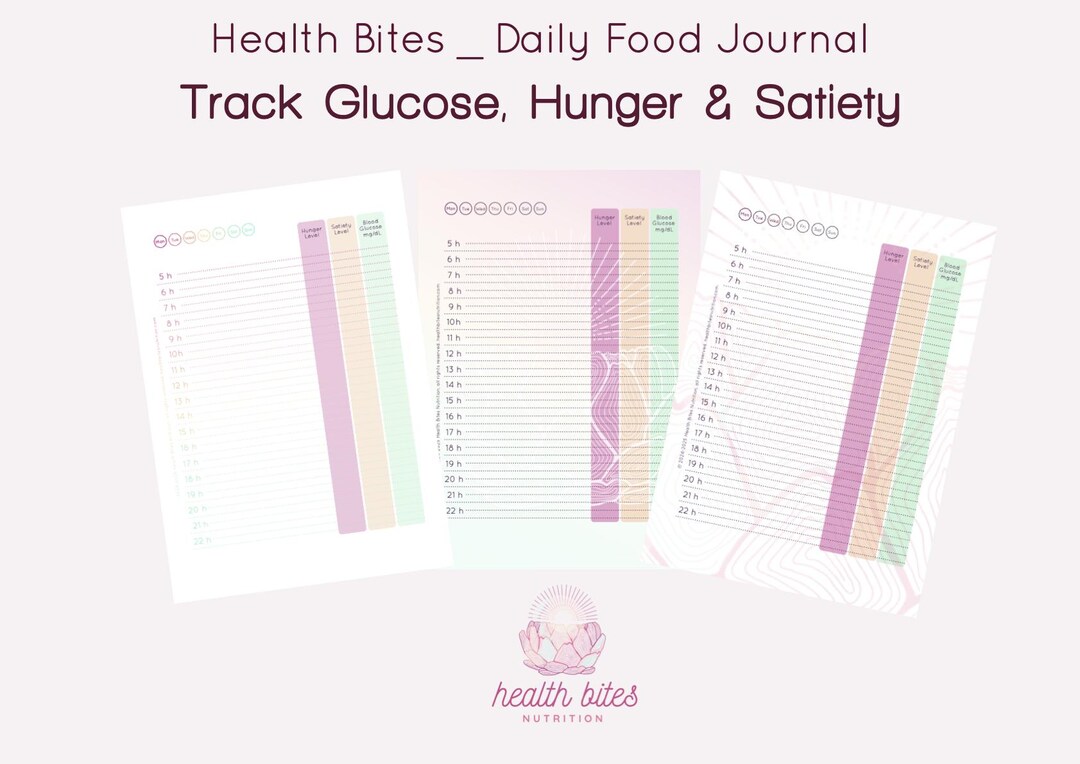Glucose & Meal Tracker - Digital Printable Journal: Become Mindful of ...