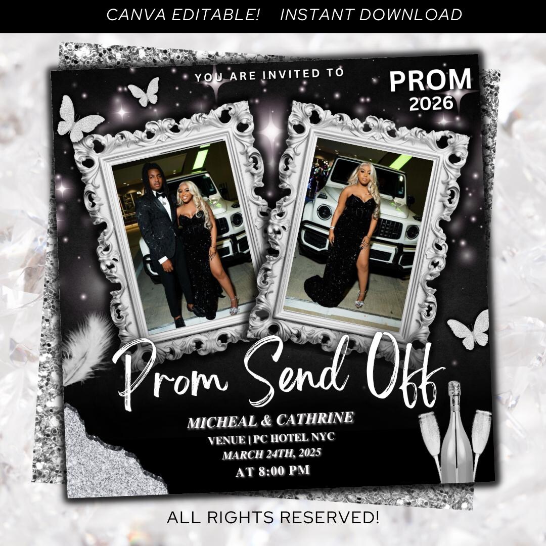 Prom Send off Flyer, DIY Prom Flyer, Prom Canva Template, Prom Send Off ...