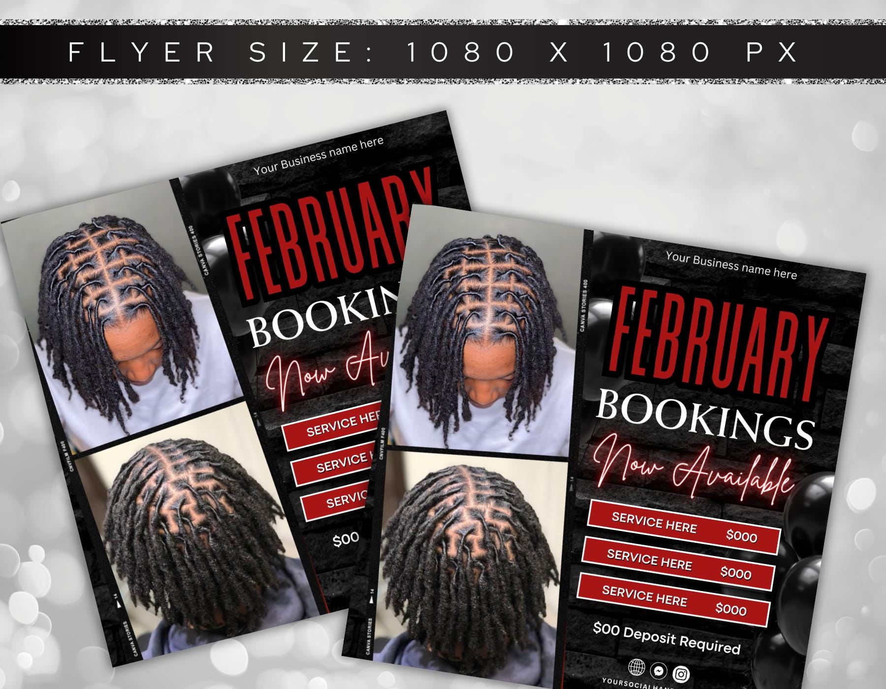 February Locs & Styles Flyer ,social Media Dread Locks Flyer ,hair ...