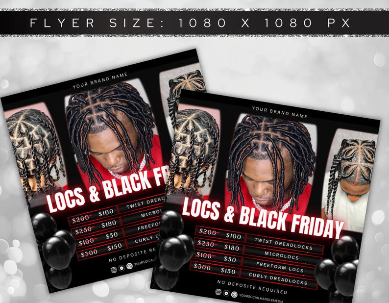 Black Friday Locs Flyer, DIY Locs Flyer, Locn Special Flyer Template ...
