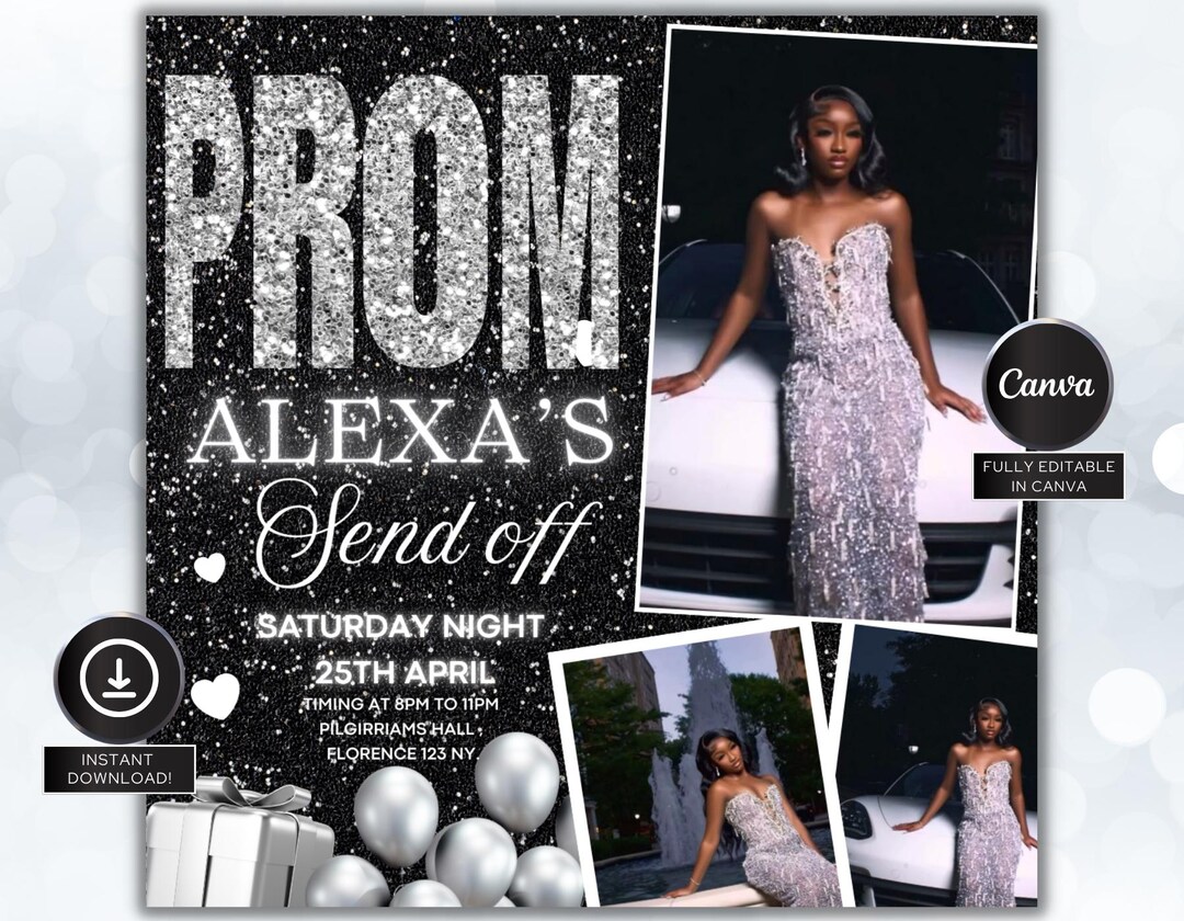 Prom Send off Flyer, DIY Prom Flyer, Prom Canva Template, Prom Send Off ...