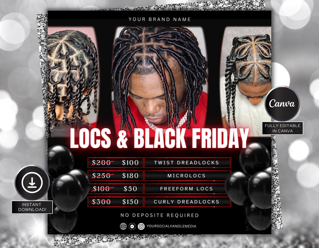Black Friday Locs Flyer, DIY Locs Flyer, Locn Special Flyer Template ...