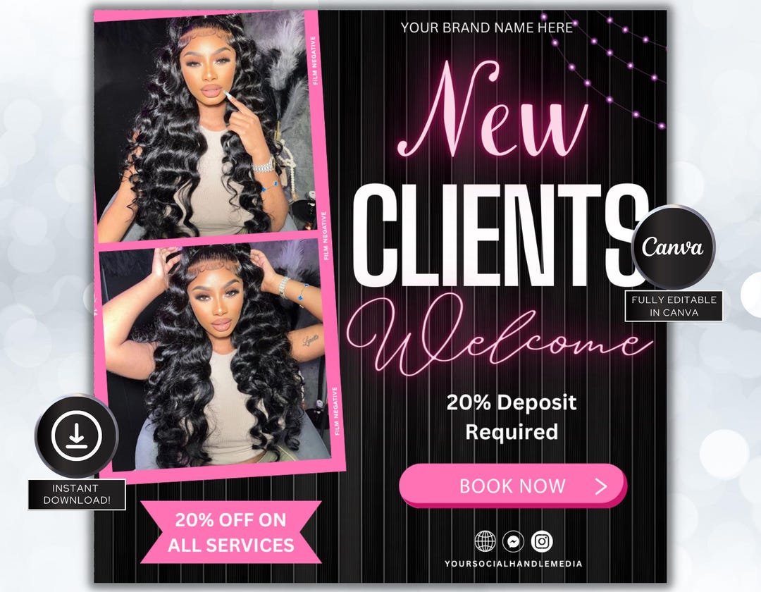 New Clients Welcome Flyer DIY Welcome Booking Template New Clients ...