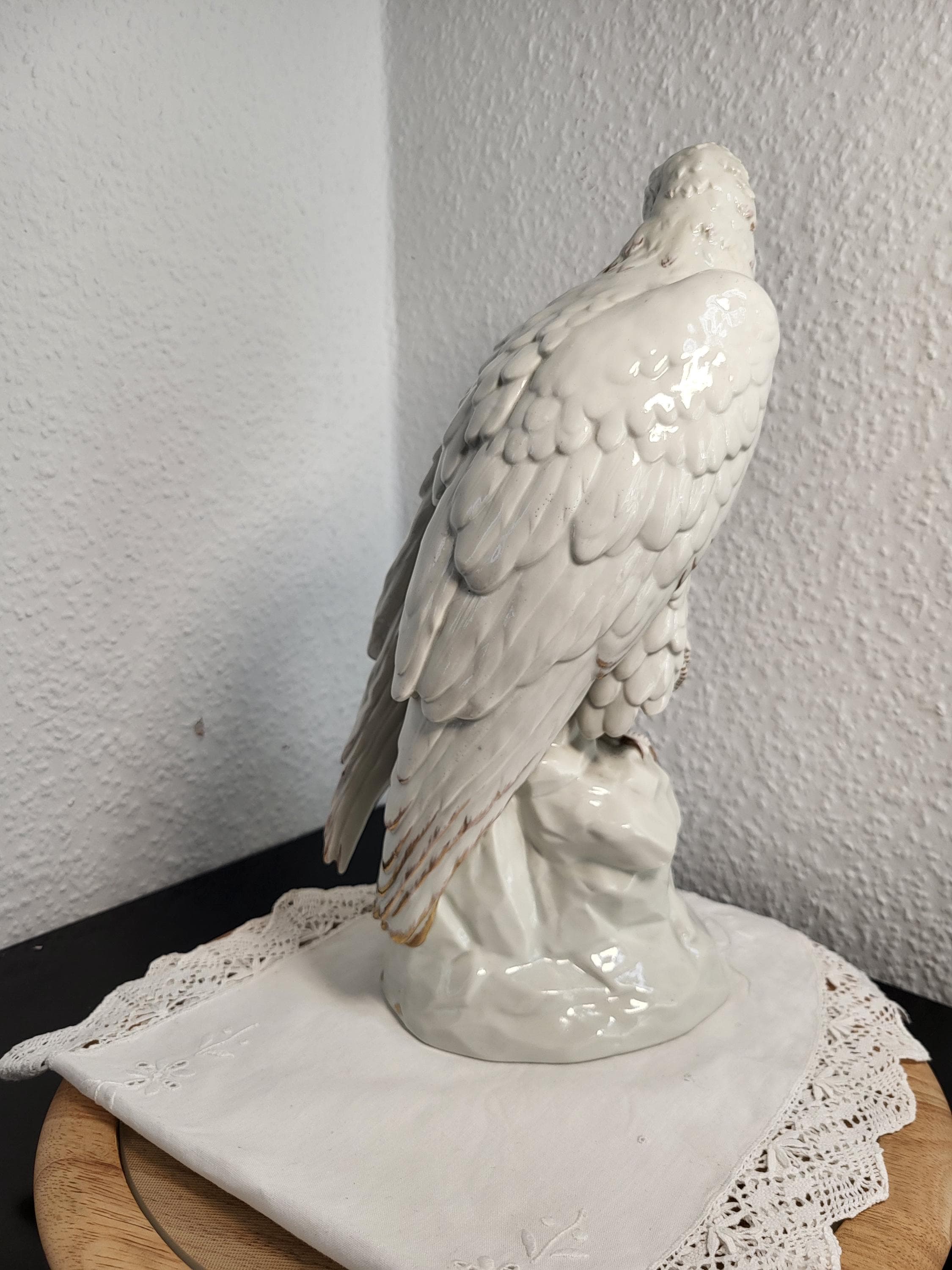 Large Vintage Carl Ens Porcelain Eagle Figurine, Gilded Accents - Etsy