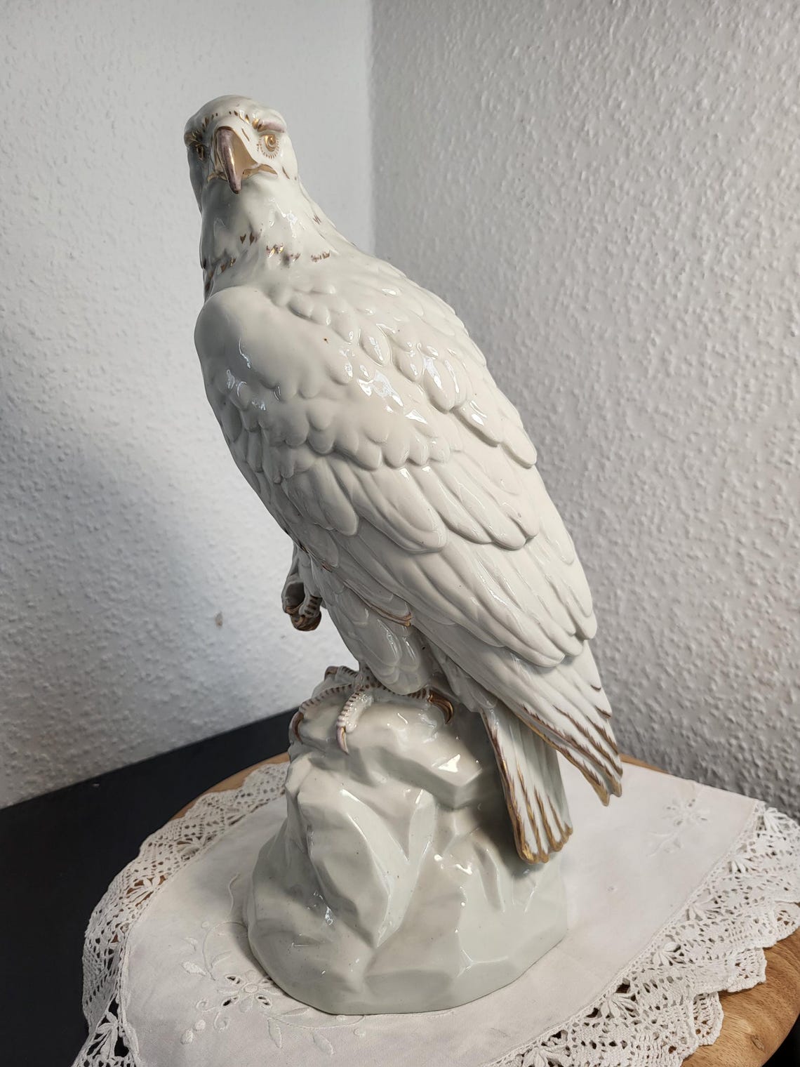 Large Vintage Carl Ens Porcelain Eagle Figurine, Gilded Accents - Etsy