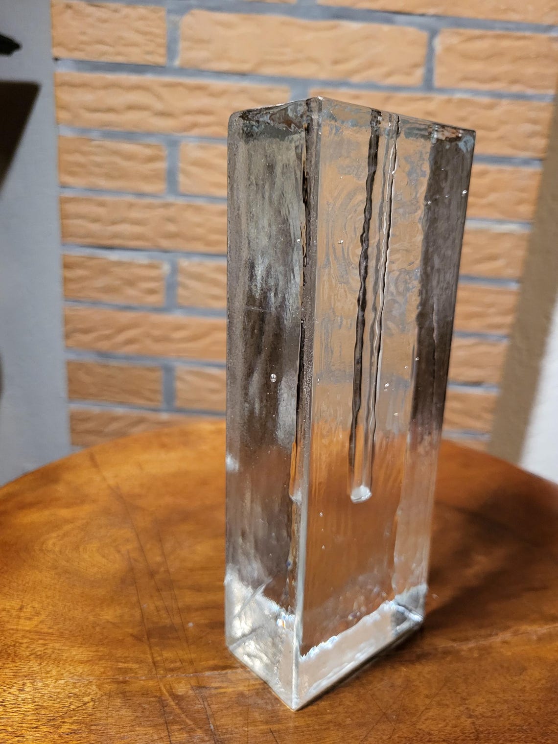 Vintage Scandinavian Style Vase, Glass Block, Klaus Breit, 1960s. - Etsy