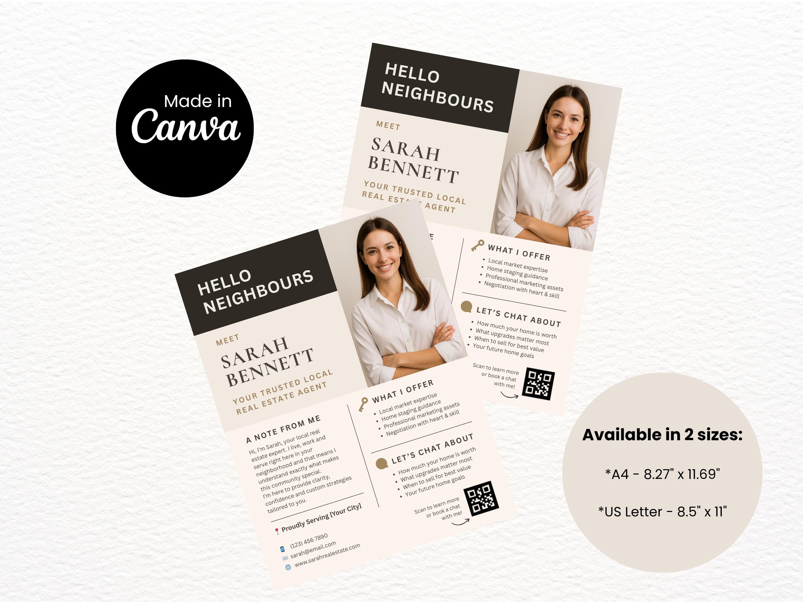 Realtor Introduction Flyer Template: Editable Canva Design (US Letter ...