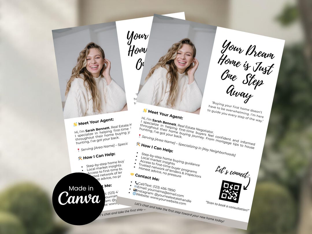 Real Estate Introduction Flyer | Editable Canva Template | Real Estate ...