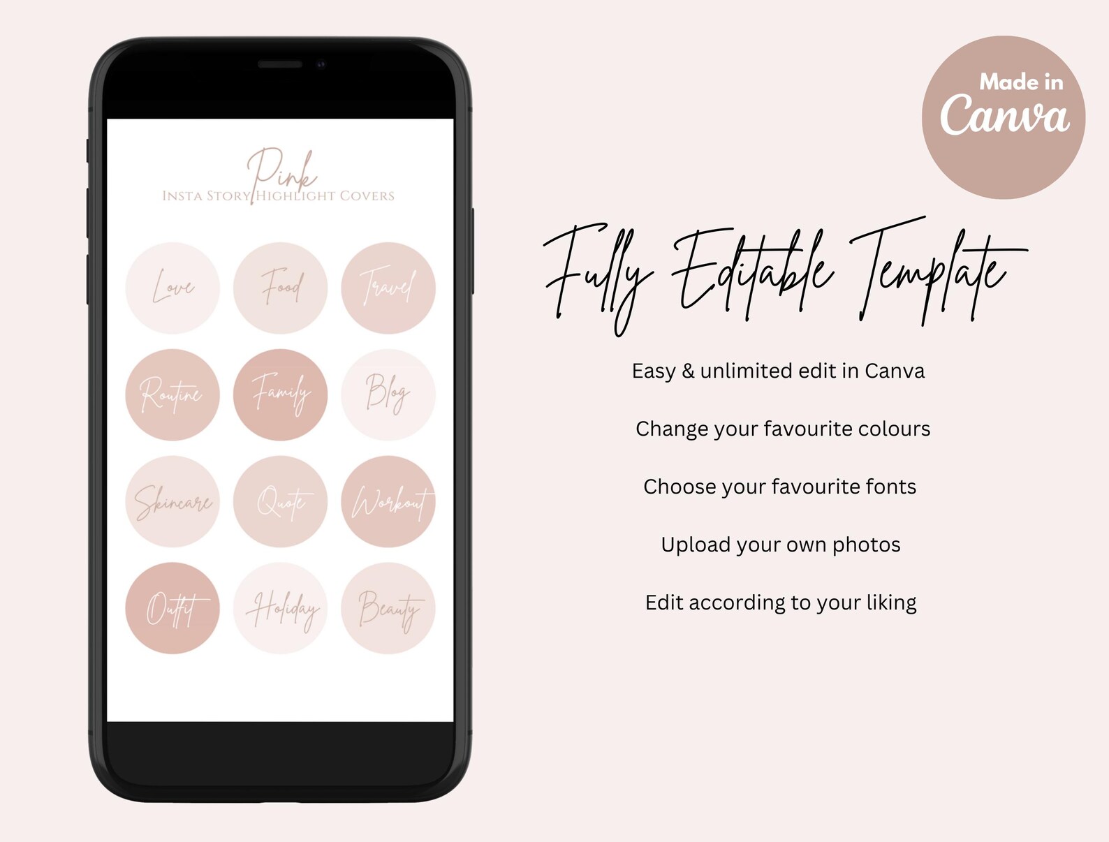 36 Pink Instagram Highlight Cover | Pink Instagram Highlight for Canva ...