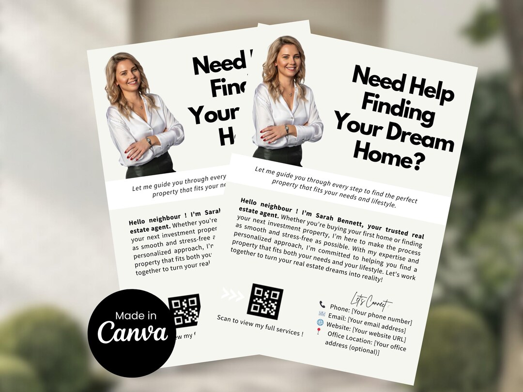 Real Estate Introduction Flyer Template | Editable Canva Template ...