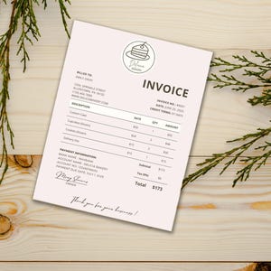 Editable Bakery Invoice Template | Canva Receipt (PDF) - Etsy