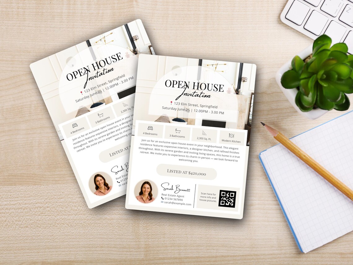 Editable Open House Flyer Template: Modern Real Estate Marketing (canva ...