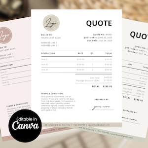 Editable Business Quotation Template: Minimalist Design, 3 Color ...