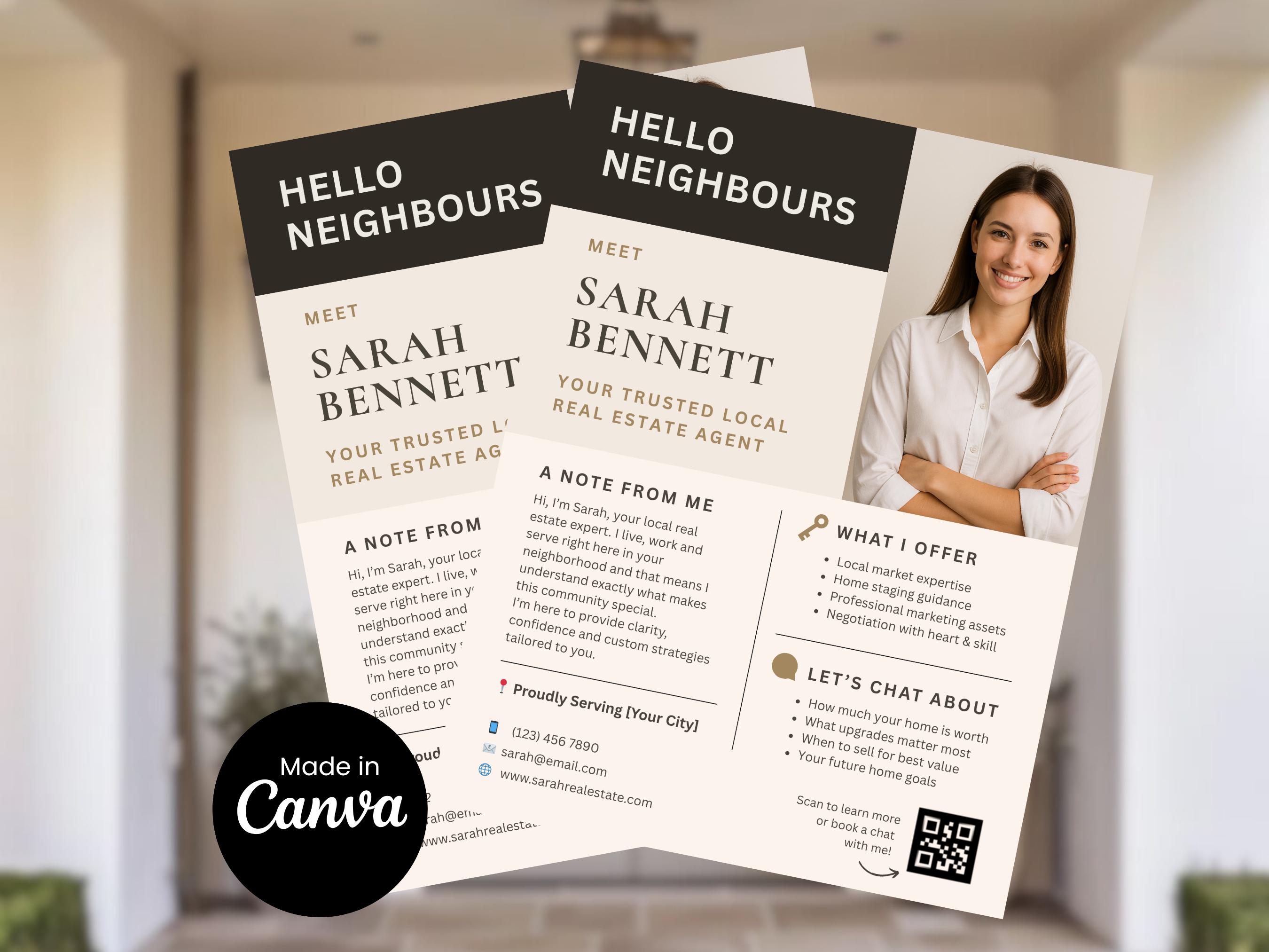 Realtor Introduction Flyer Template: Editable Canva Design (US Letter ...