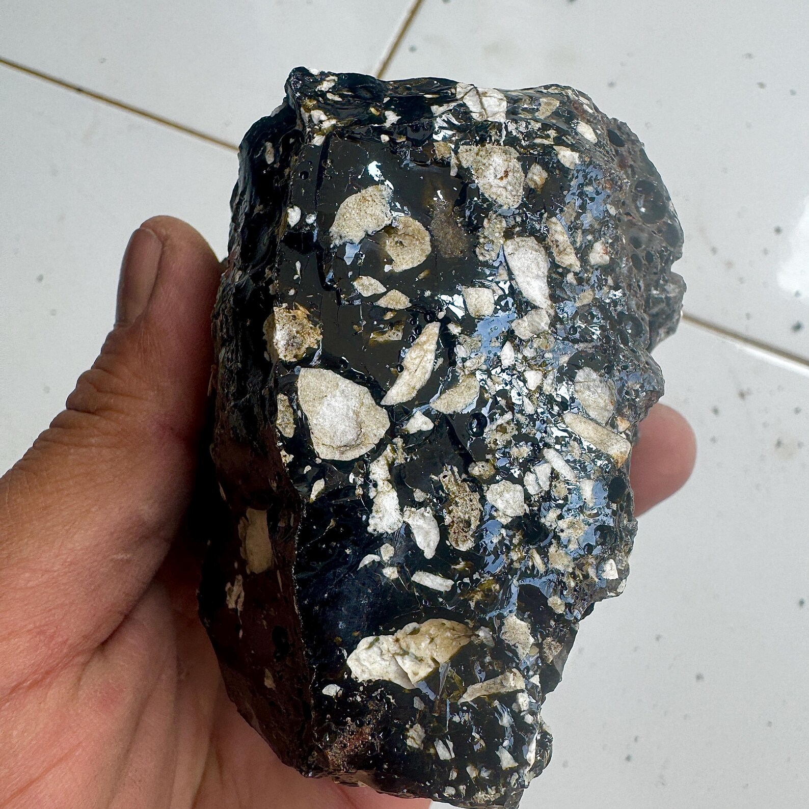 567g Green Impactite Glass From Meteorite Impact, Suevite Not Tektite ...