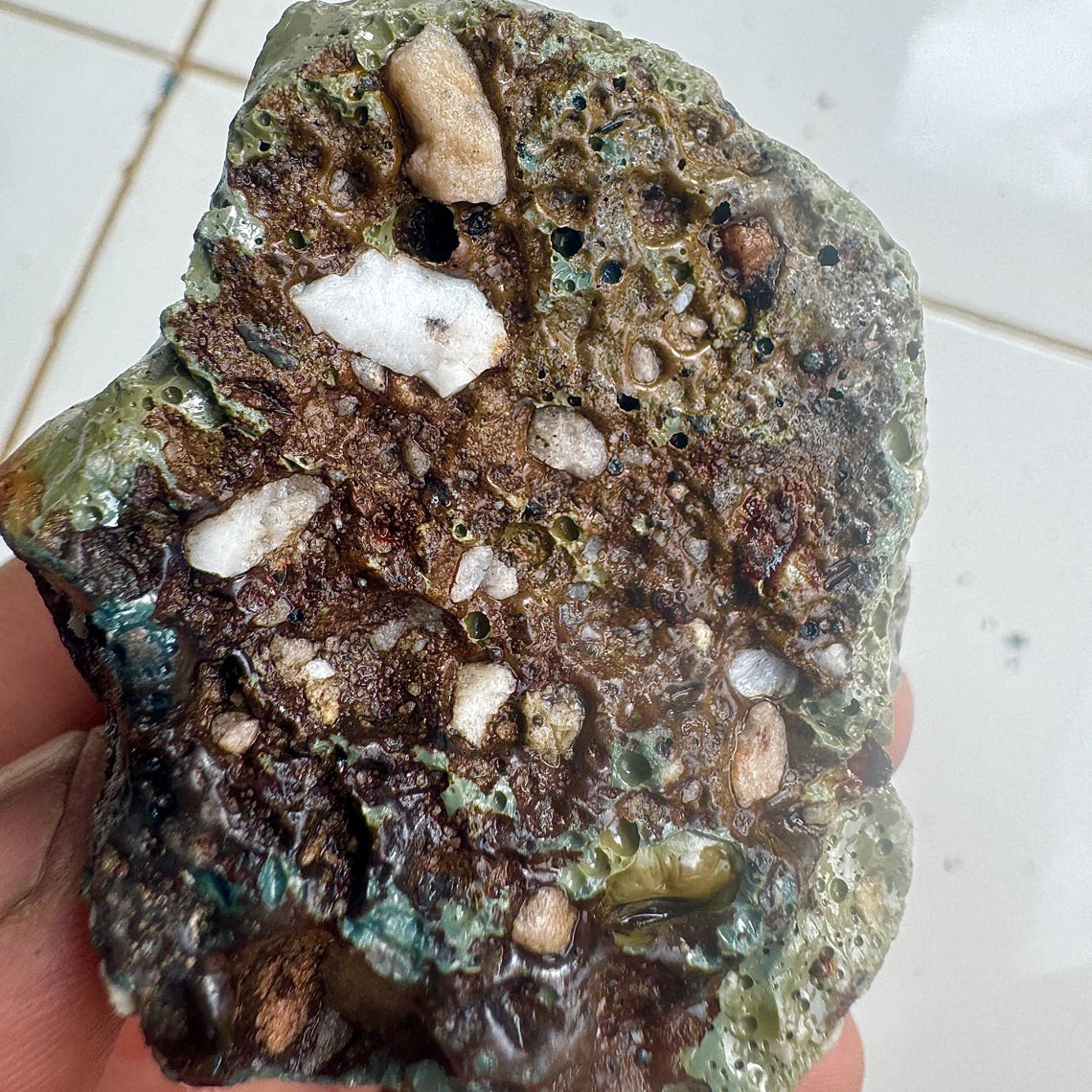 198g Green Impactite Glass From Meteorite Impact, Suevite Not Tektite ...